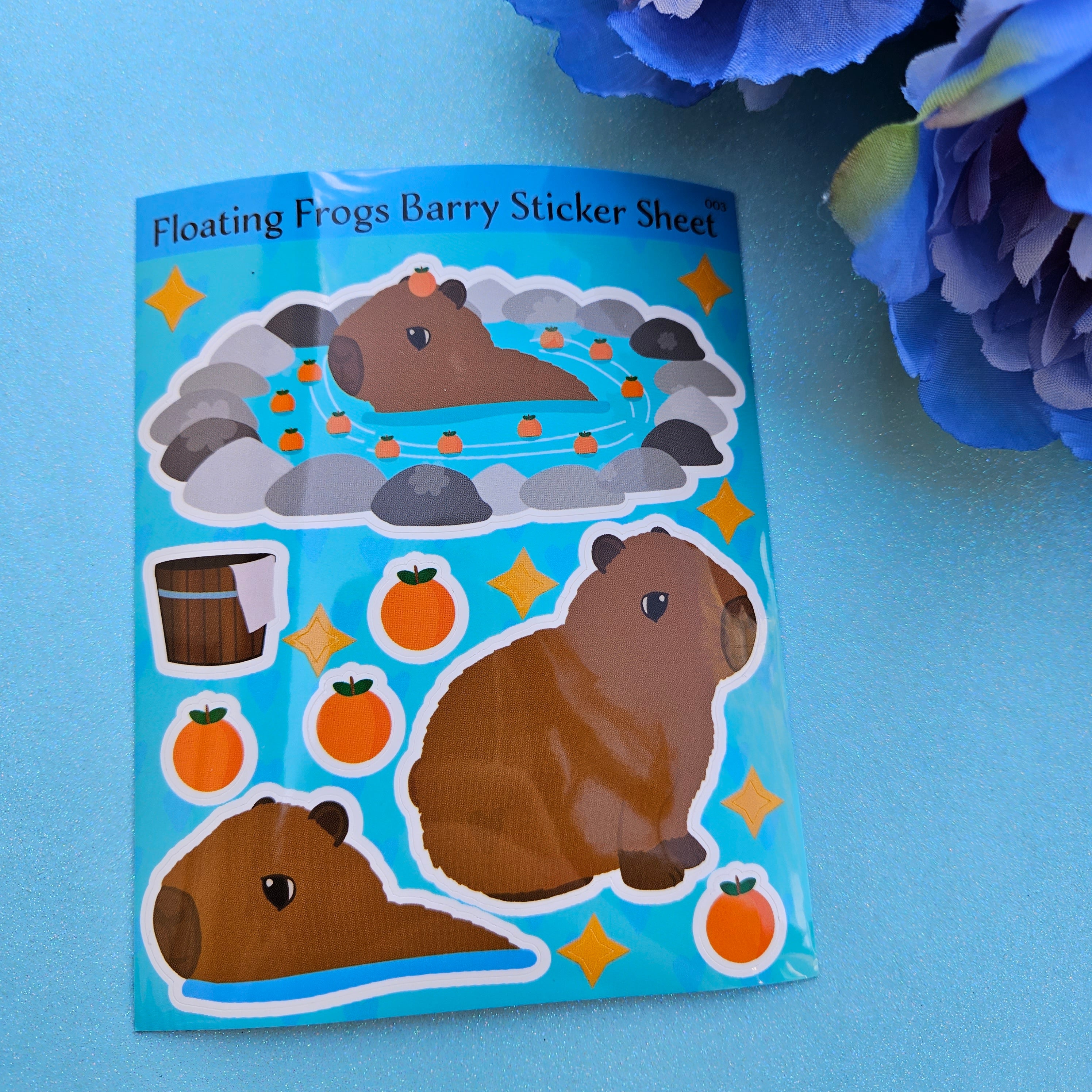 Barry the Capybara Sticker sheet – Floating Frogs